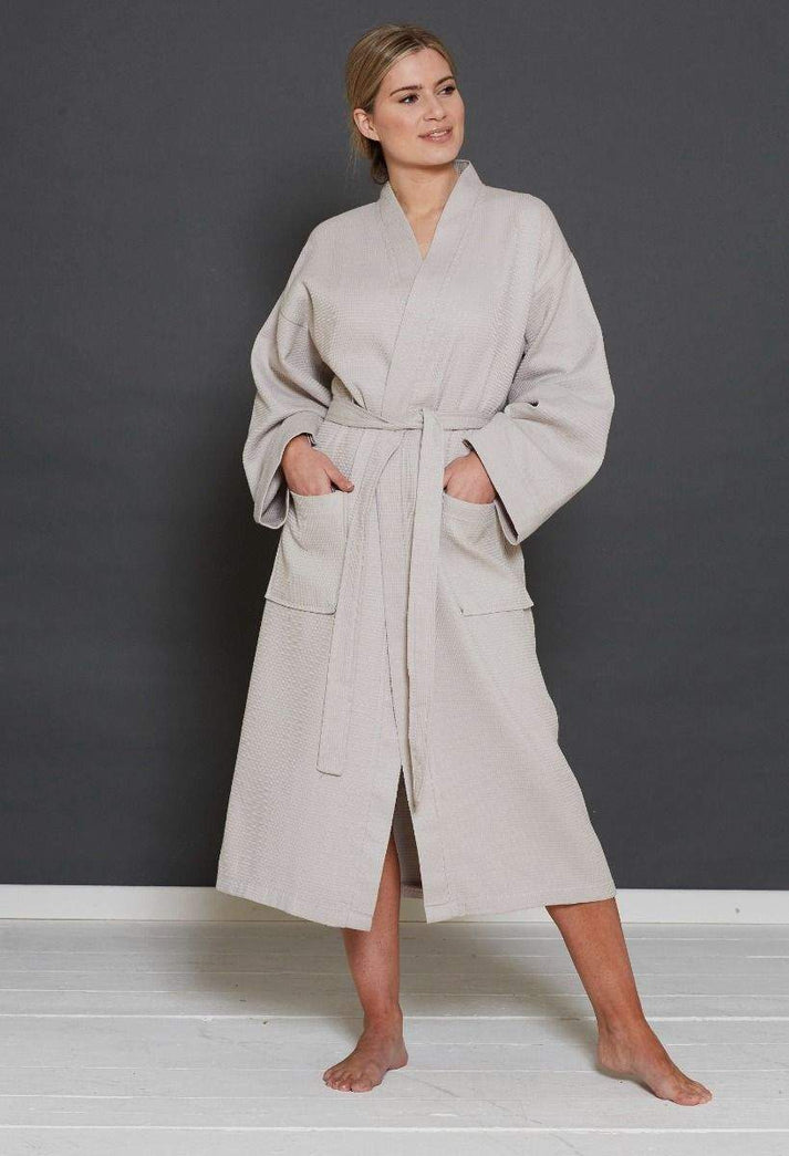 100% Combed Cotton Waffle Bathrobe, Kimono Style – Bed and Bath Linen